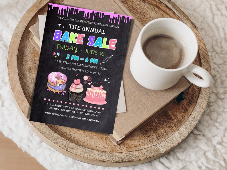 Editable Bake Sale Flyer, Bake Sale Fundraiser Template, Promotional ...