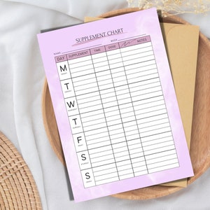 Printable Supplement Tracker, Ready to Print Vitamin Tracker, PDF ...