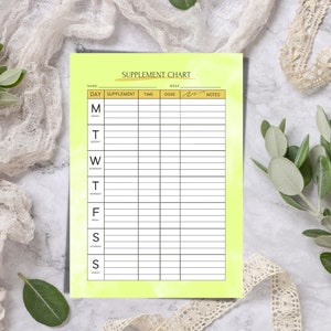 Printable Supplement Tracker, Ready to Print Vitamin Tracker, PDF ...