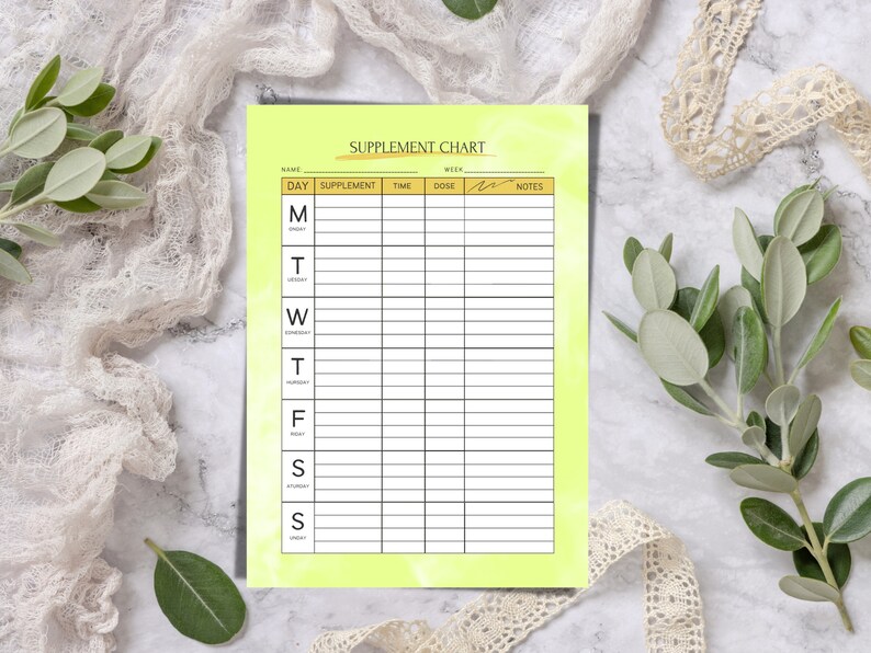 Printable Supplement Tracker, Ready to Print Vitamin Tracker, PDF ...