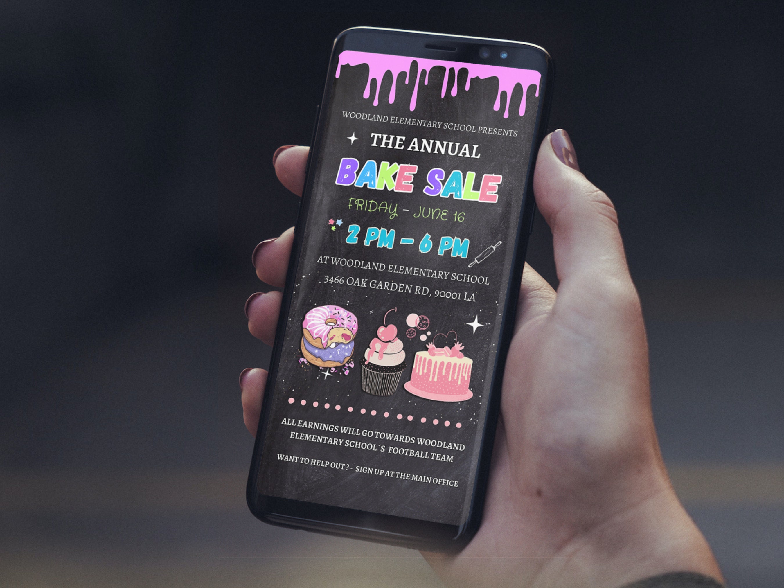 Editable Bake Sale Fundraiser Motion Flyer, Digital Bake Sale Flyer ...