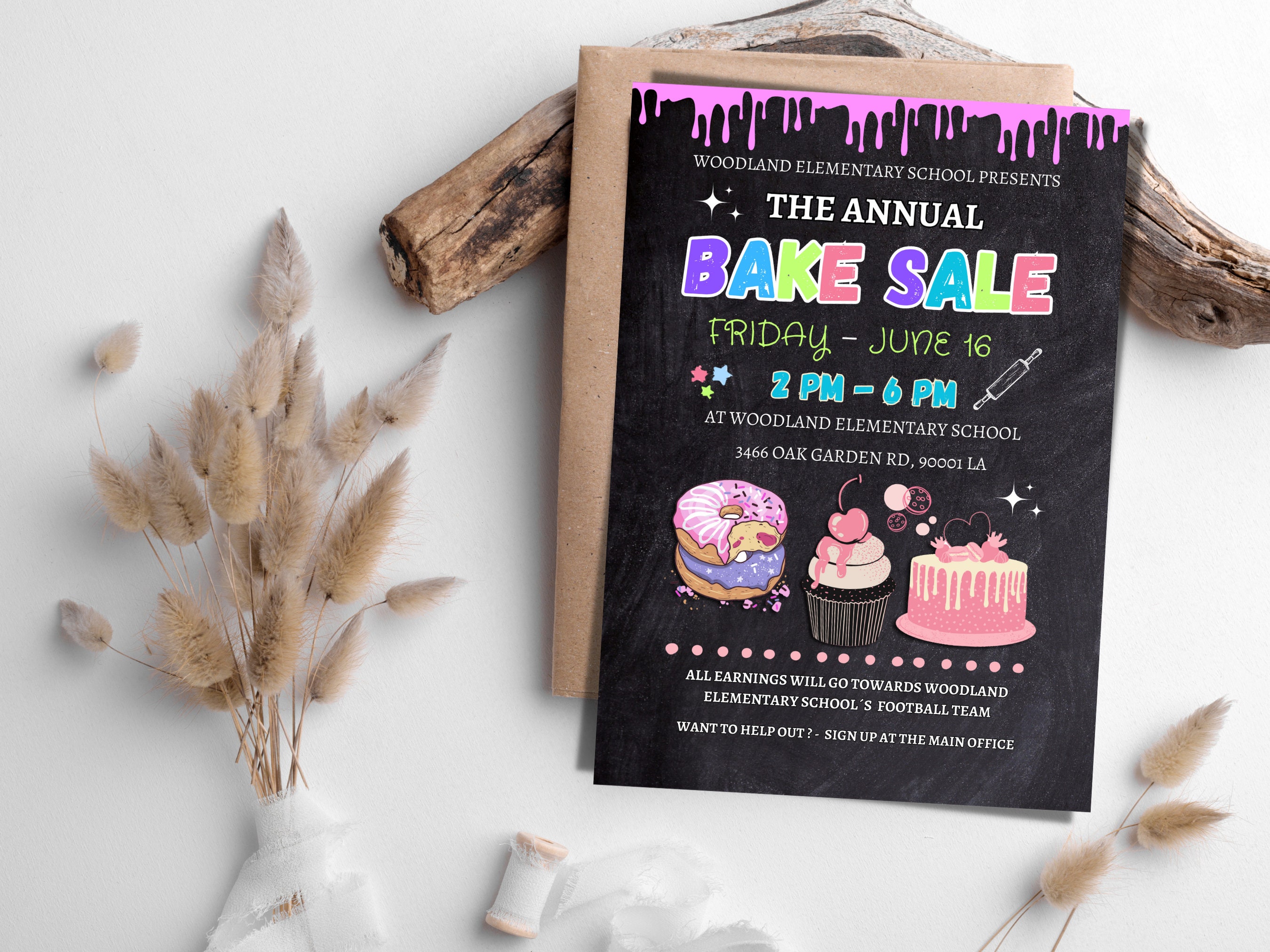 Editable Bake Sale Flyer, Bake Sale Fundraiser Template, Promotional ...