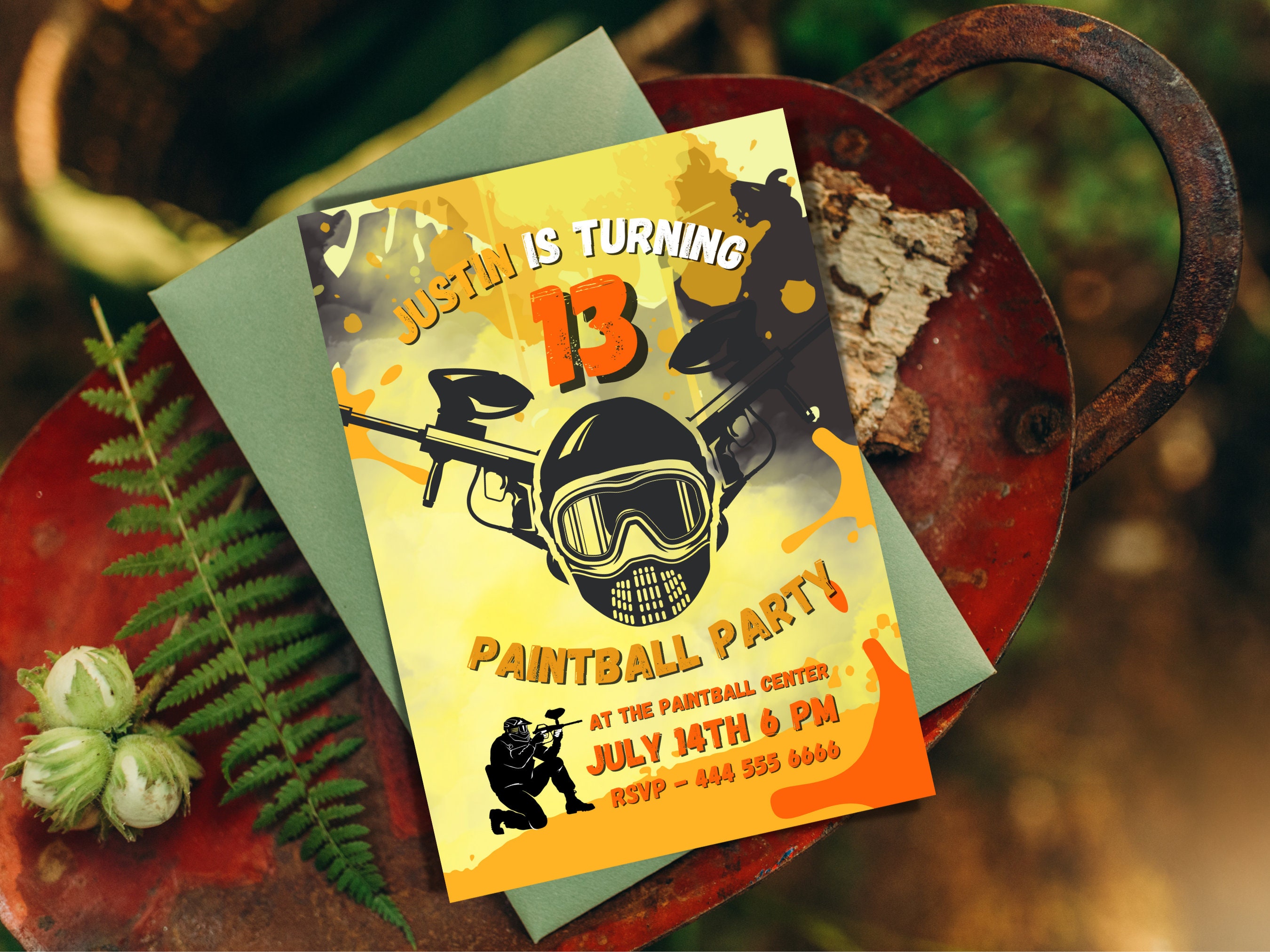 Editable Paintball Invitation, Printable Paintball Party Invite ...