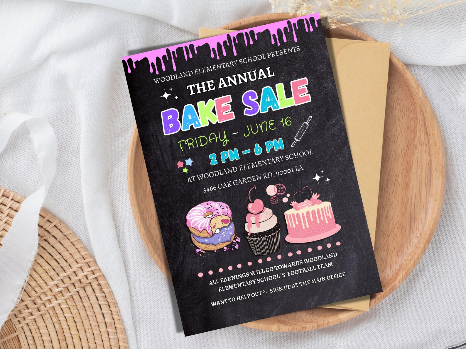 Editable Bake Sale Flyer, Bake Sale Fundraiser Template, Promotional ...