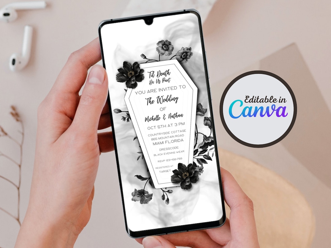 Animated Coffin Video Wedding Invitation, Gothic Coffin Invitation ...