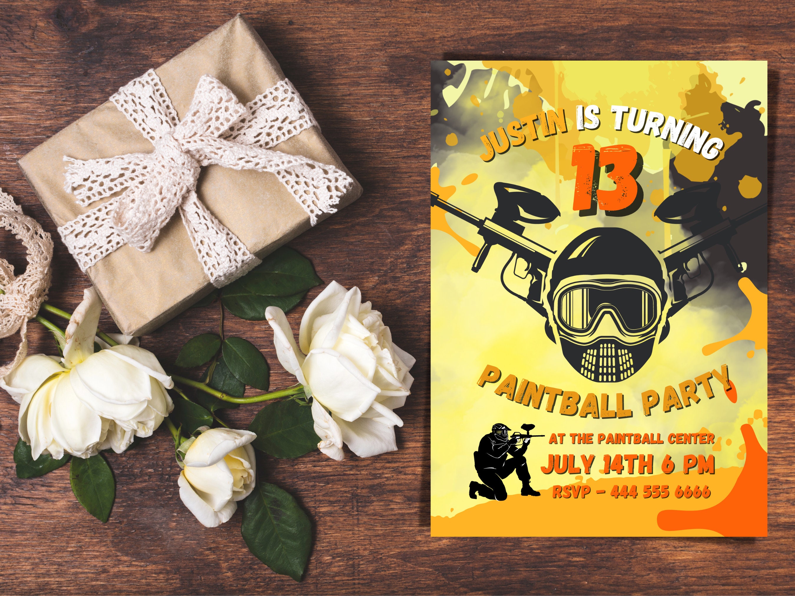 Editable Paintball Invitation Printable Paintball Party - Etsy