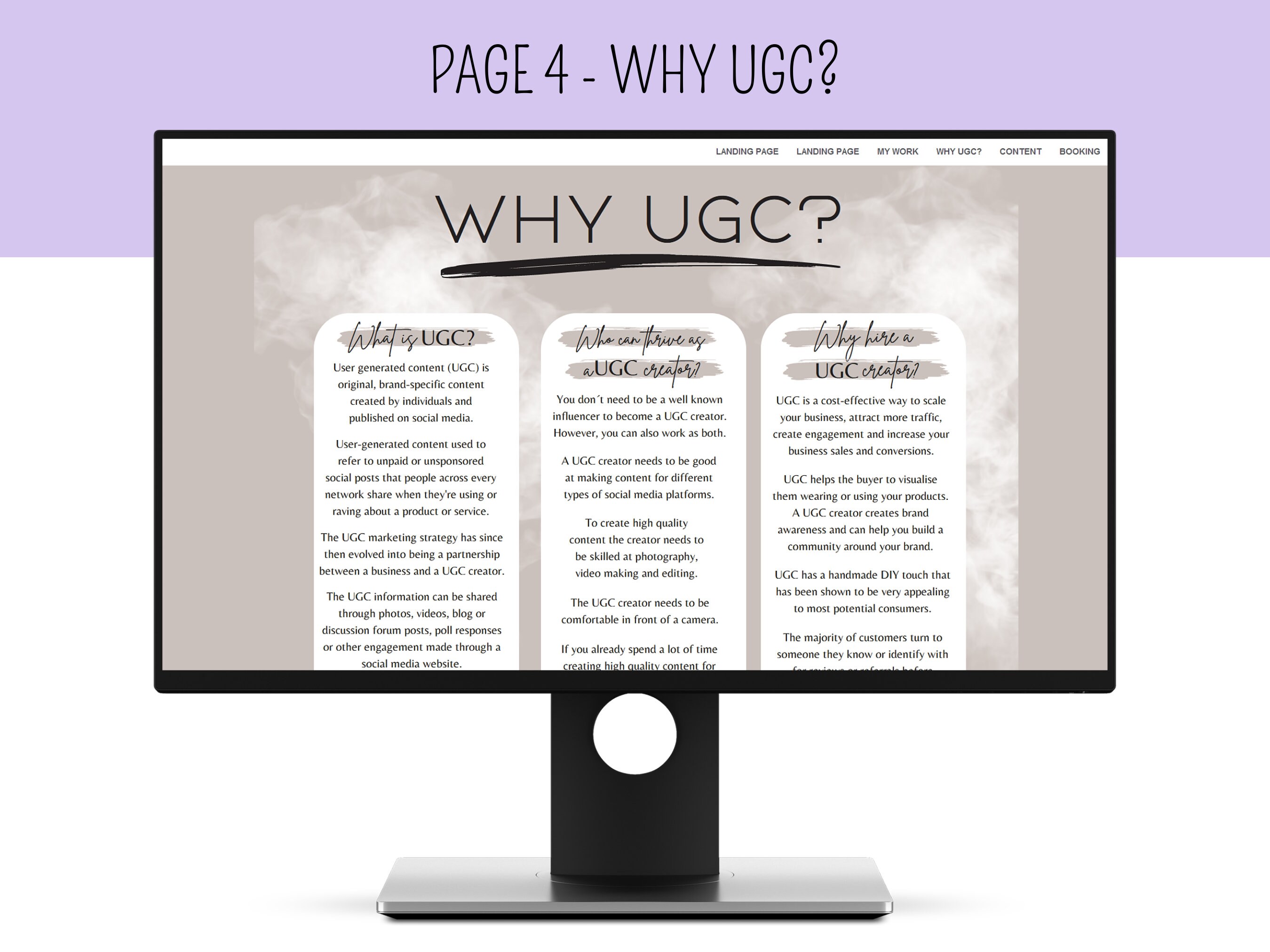 UGC Portfolio, Editable UGC Creator Template, UGC Canva Website ...