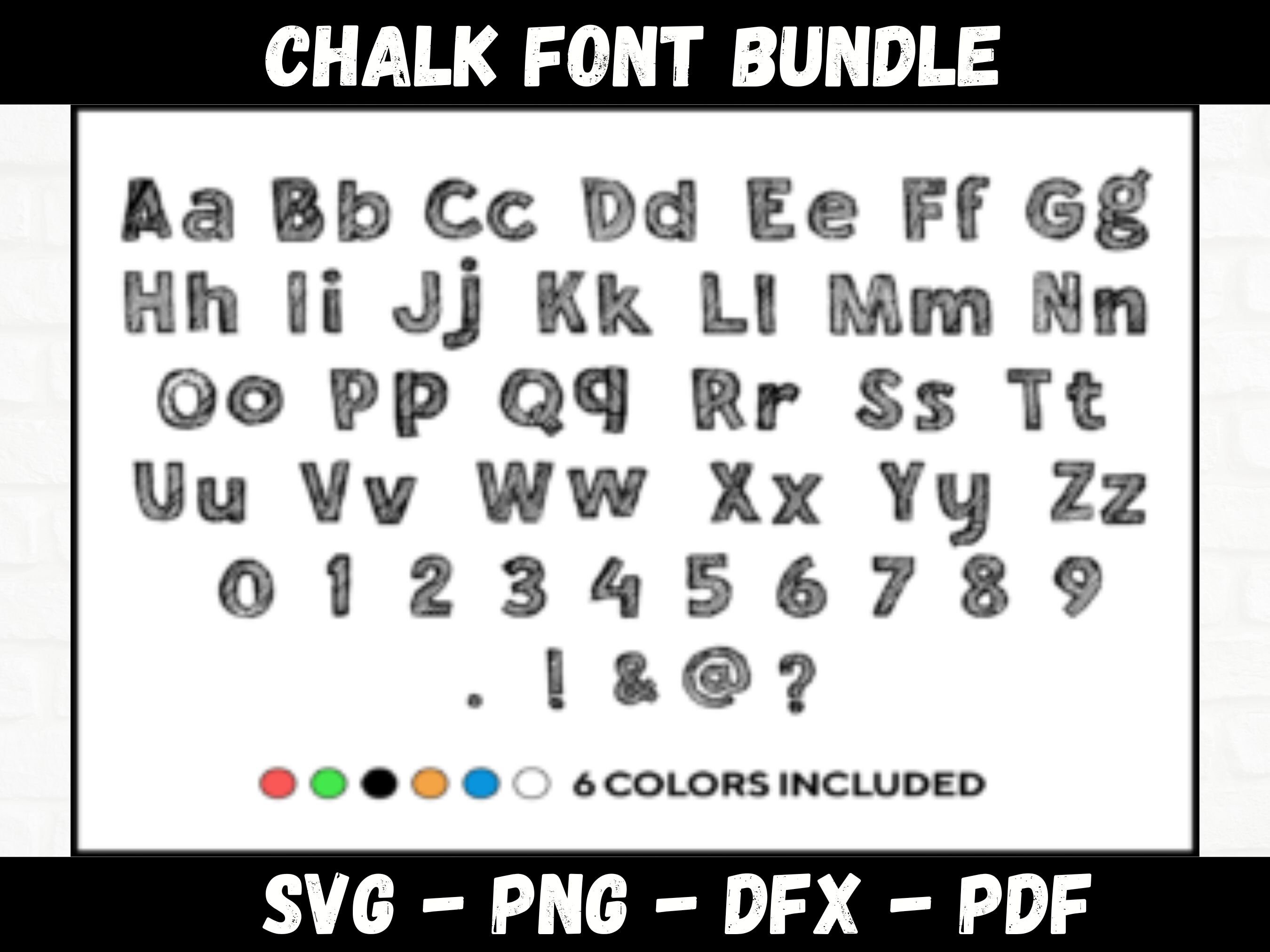 Chalk Font Bundle SVG PNG File, Alphabet Svg File for Cutting Machine ...