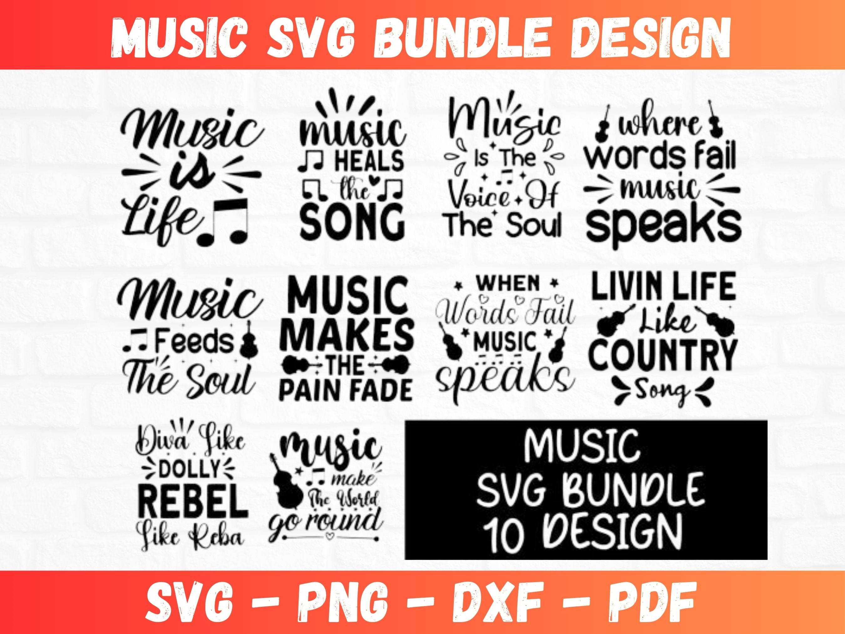 Music Design SVG, Music Notes Bundle Svg, Music Notes Clipart Music ...