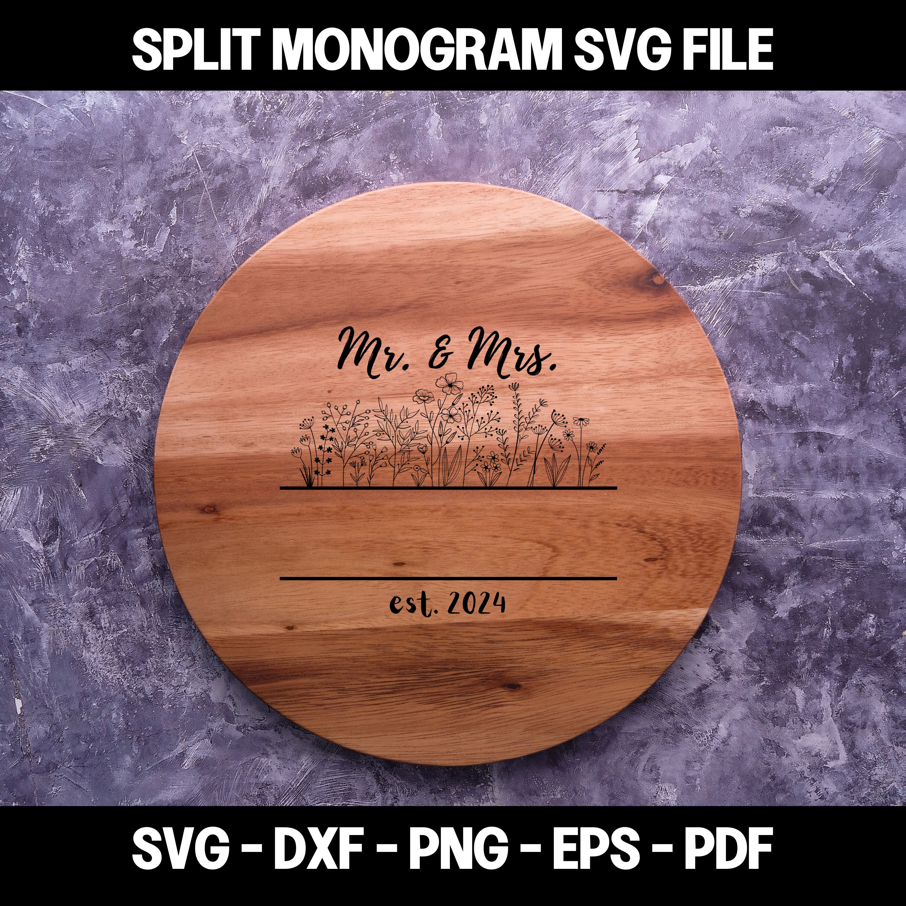 Wedding SVG File Mr and Mrs Svg File Split Monogram Svg File Cricuit ...