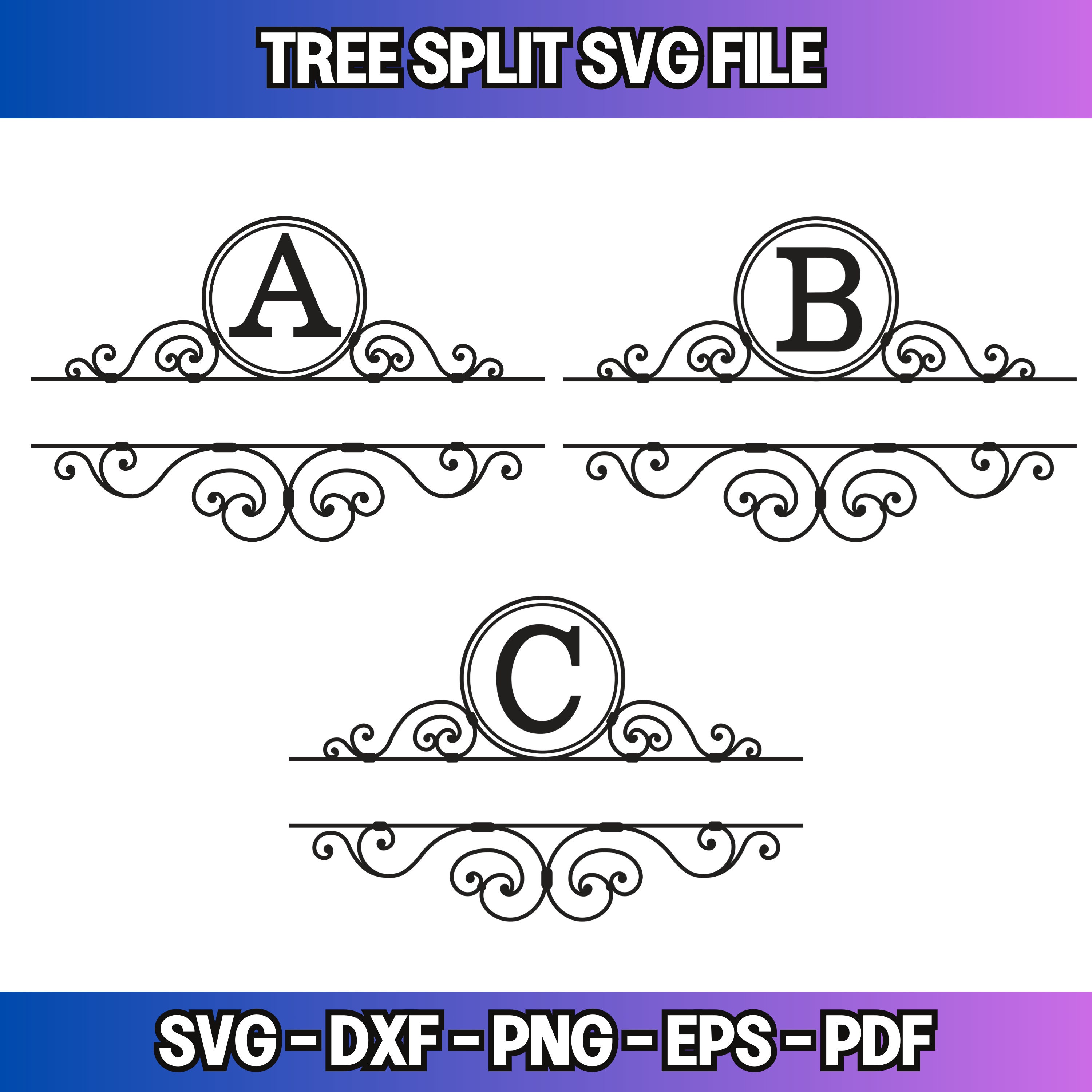 Split Monogram SVG Split Monogram Alphabet Svg File Split Monogram Svg ...