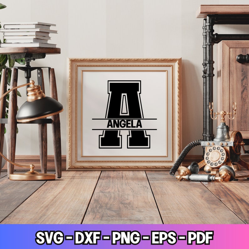 Split Monogram Alphabet SVG Split Alphabet Collegiate Font Svg File for ...