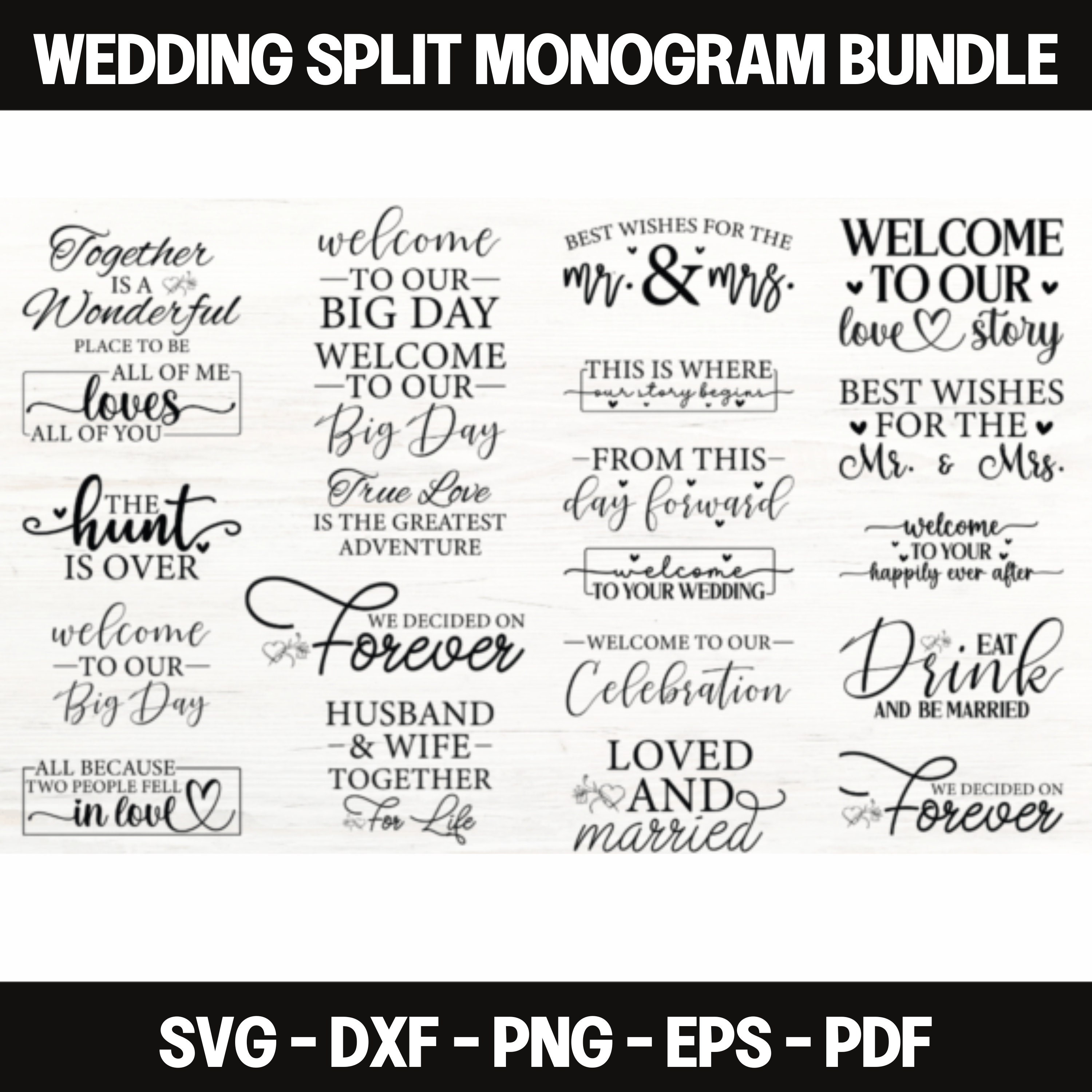 Wedding Mega SVG Bundle, Bride Svg, Groom Svg, Bridal Party Svg ...