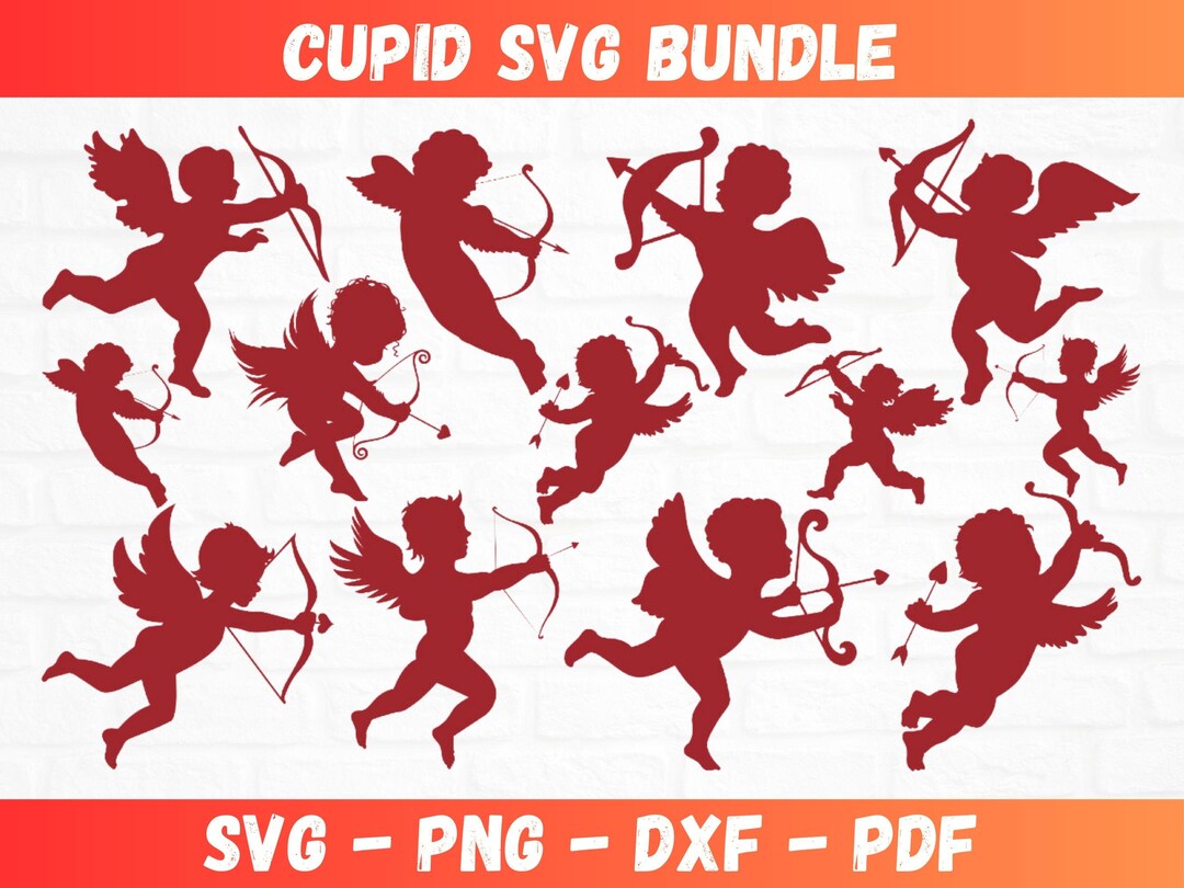 Valentine Cupid SVG Bundle, Valentine SVG Cutting File, Cupid Angel Svg ...