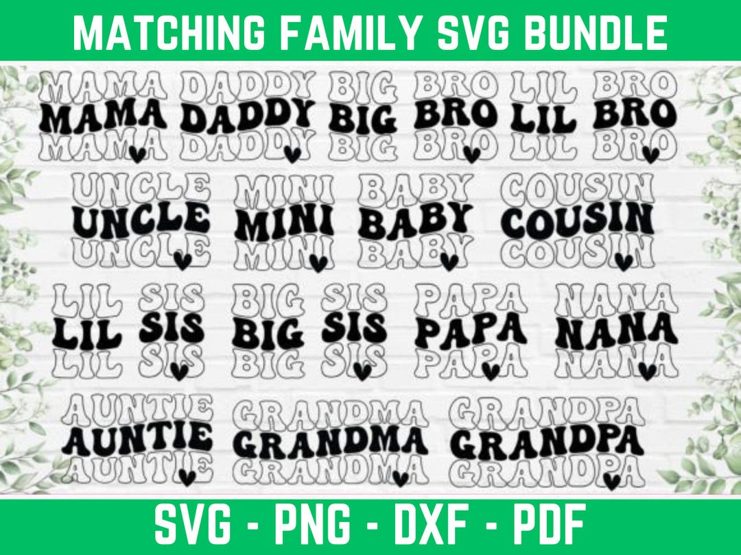 Matching Family SVG Bundle, Family Retro SVG File, Cricut Cut File ...