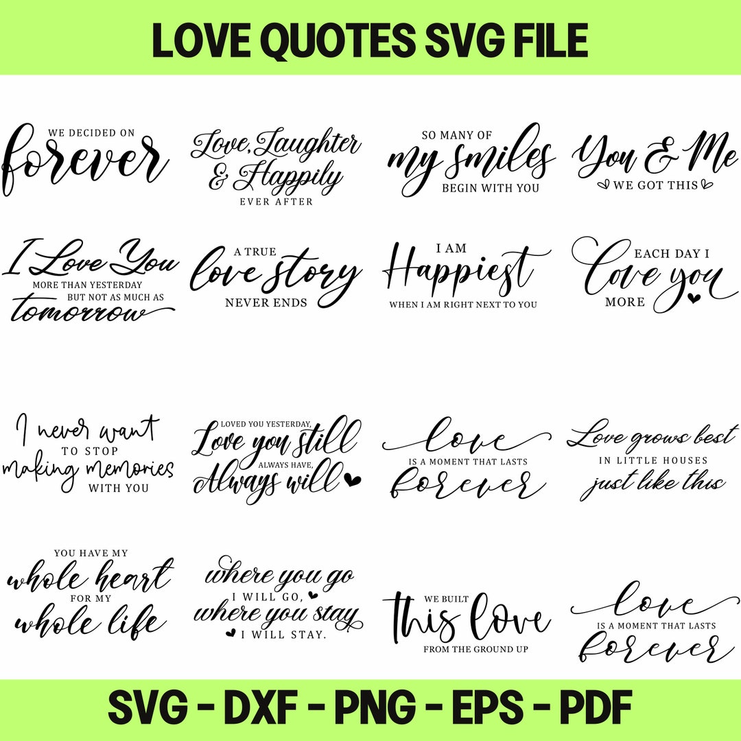 Love Quotes Bundle SVG File for Wedding Marriage Cricut Cut File Cameo ...