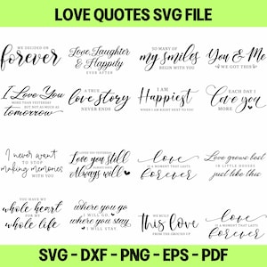 Love Quotes Bundle SVG File for Wedding Marriage Cricut Cut File Cameo ...