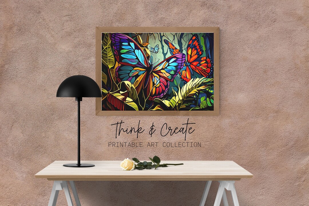 Colorful Butterfly Wall Art, Wall Decor, Garden Butterfly, Digital ...
