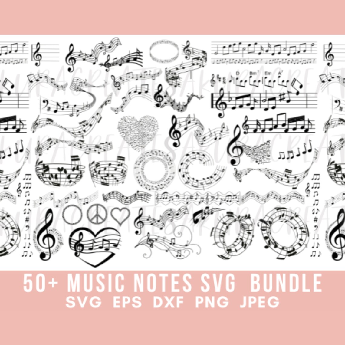 MUSIC NOTES SVG, Music Notes Bundle Svg, Music Notes Clipart Music ...