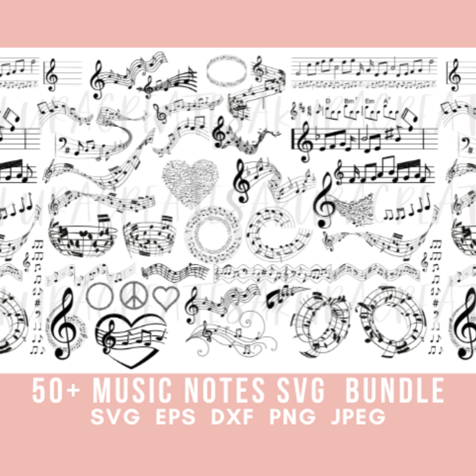 MUSIC NOTES SVG, Music Notes Bundle Svg, Music Notes Clipart Music ...