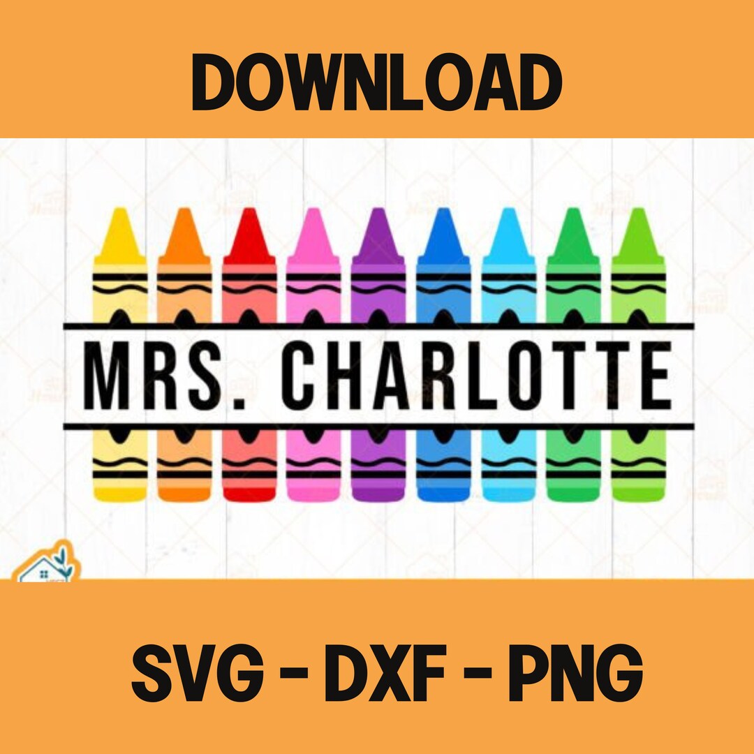 Crayon Split Monogram SVG School Teacher Cricut Cut File Dxf Laser Cut ...