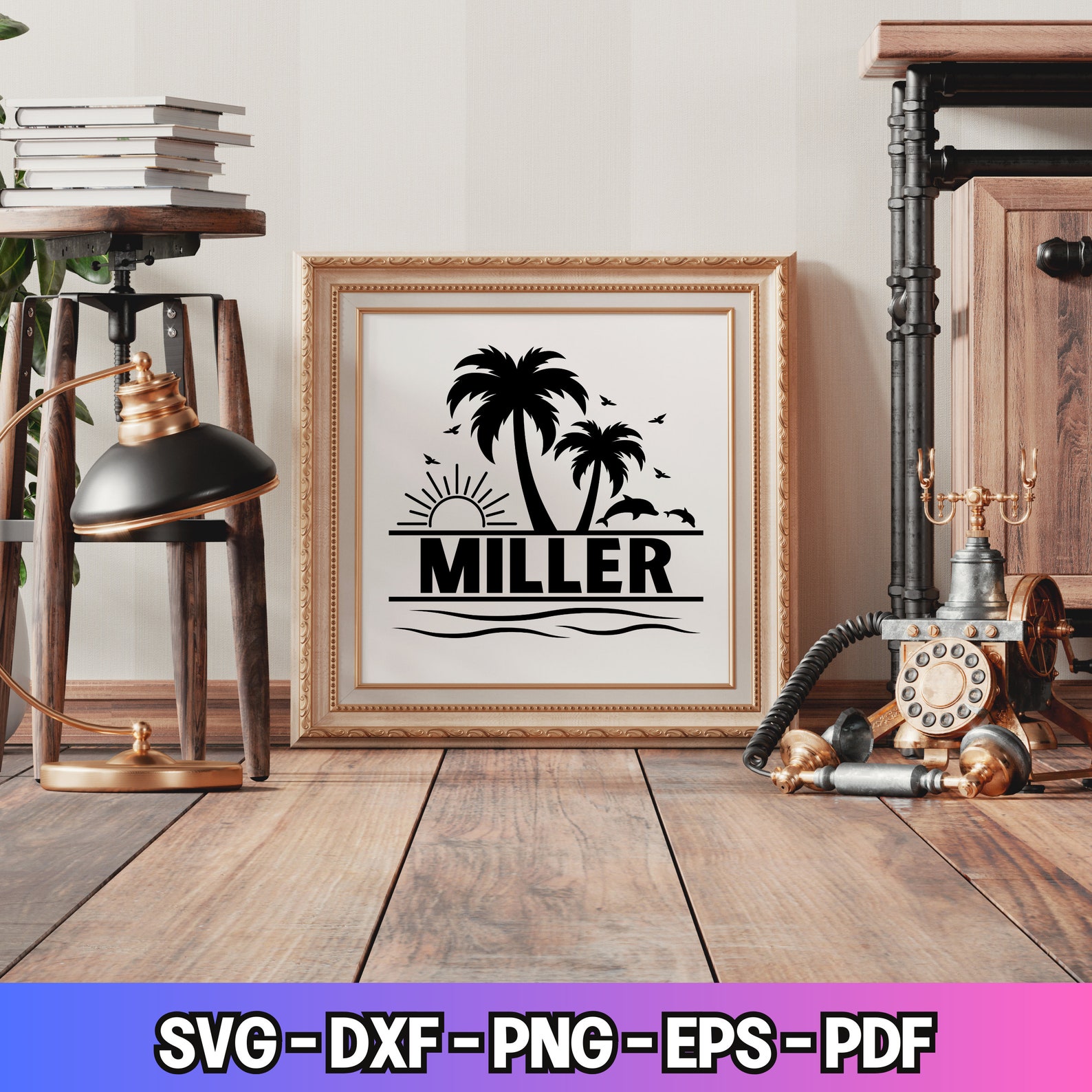 Palm Tree Split Monogram SVG Family Monogram Svg Summer Svg for Cricut ...