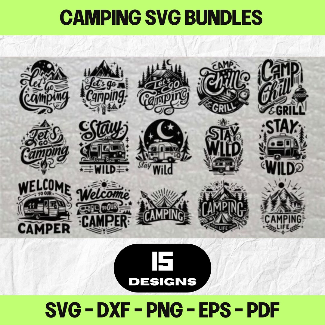 Camping Bundle Svg File for Cutting Machine Outdoor Adventure Svg File ...
