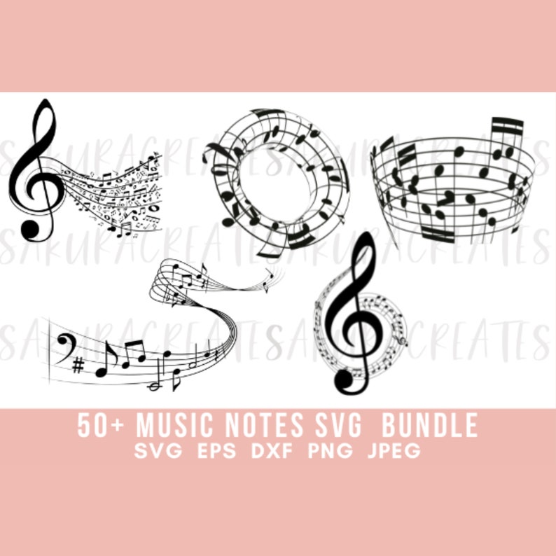 MUSIC NOTES SVG, Music Notes Bundle Svg, Music Notes Clipart Music ...