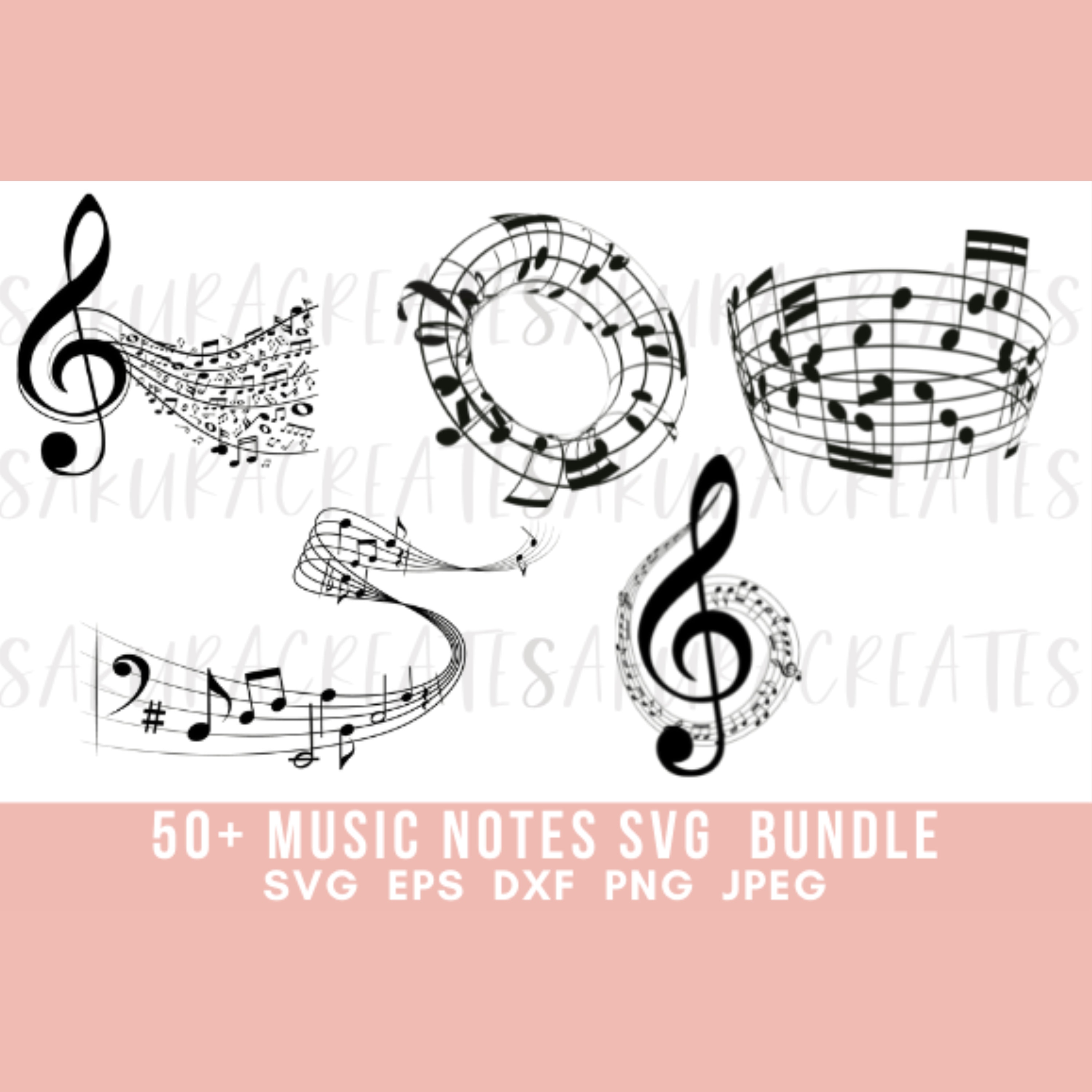 MUSIC NOTES SVG, Music Notes Bundle Svg, Music Notes Clipart Music ...
