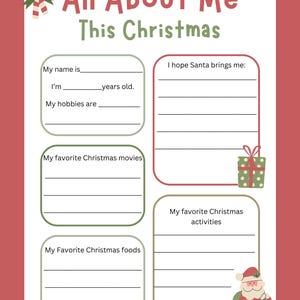 All About Me Christmas Edition - Etsy