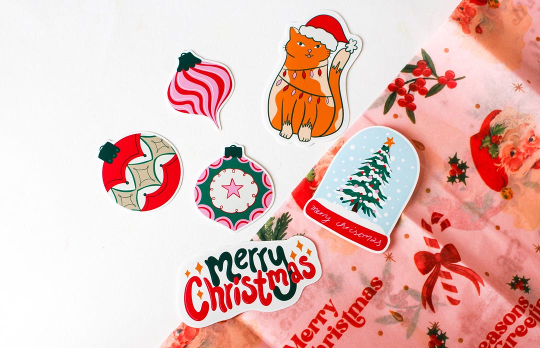 Christmas Sticker Pack High Quality Vinyl Stickers, Festive, Christmas ...