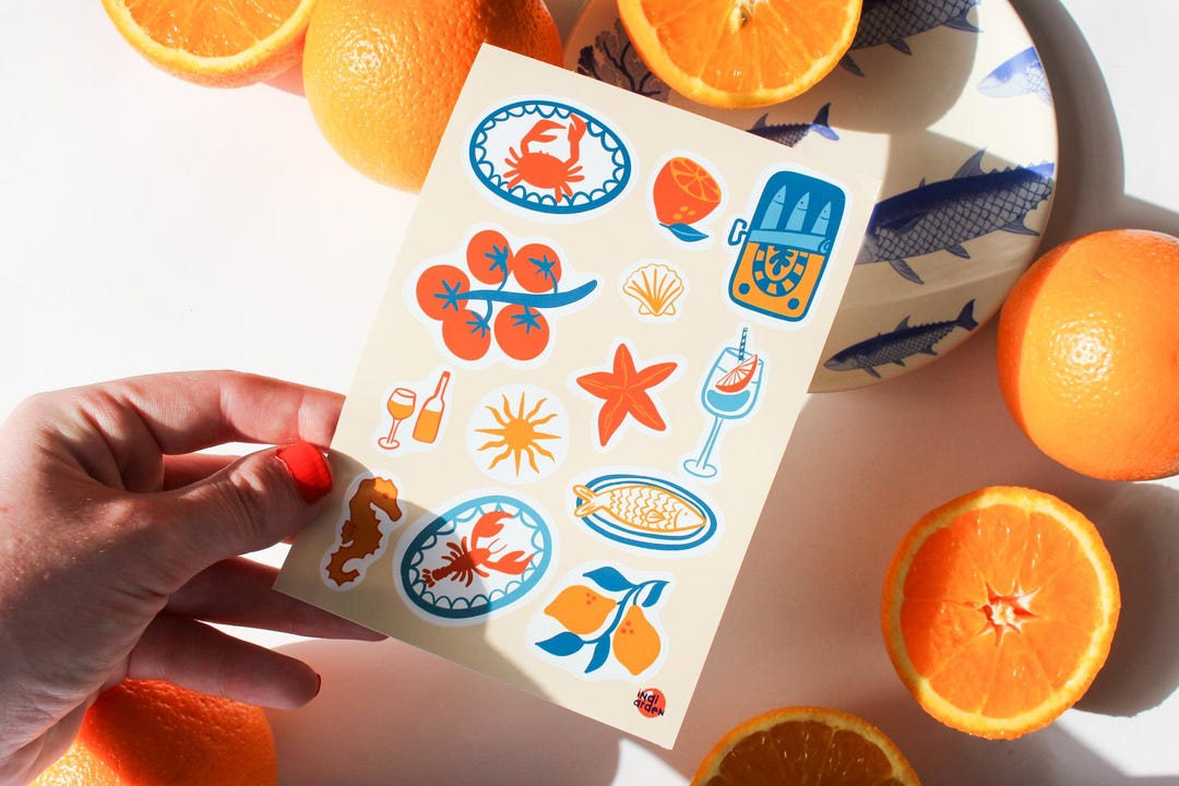 Mediterranean Life Sticker Sheet | Vinyl Sticker | High Quality Decals ...
