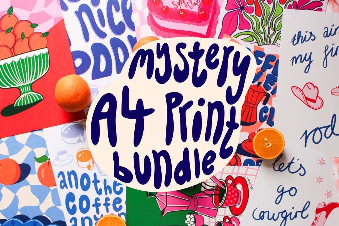 MYSTERY A4 Art Print Bundle | Illustrated Art Print, Colourful Print ...