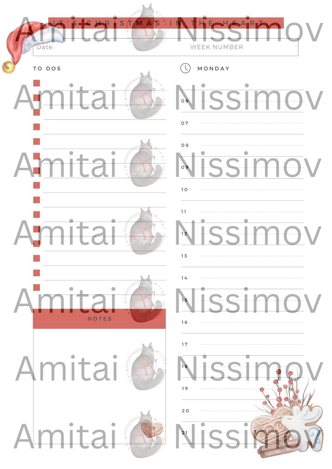 Minimalist Daily Planner Christmas Theme - Etsy