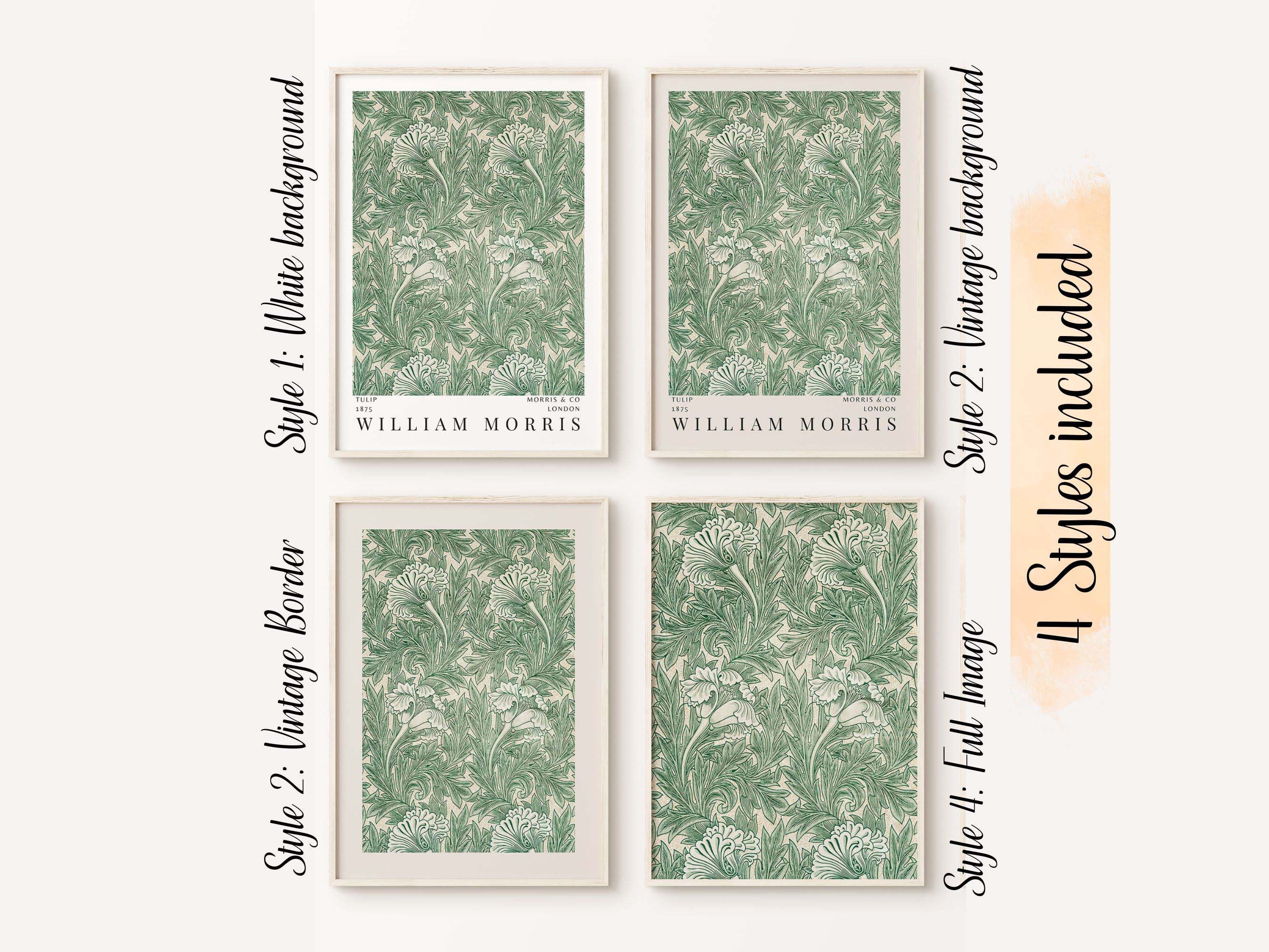 William Morris Tulip Green Print Vintage Exhibition Textile - Etsy