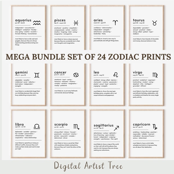 Zodiac Print - Etsy