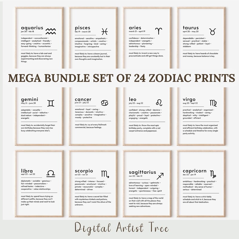 Zodiac Art Print - Etsy