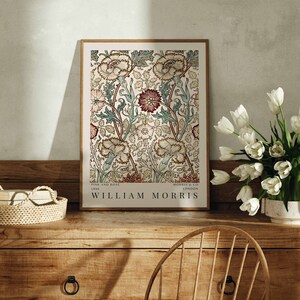 William Morris Pink and Rose Textile Print Exhibition Poster Living ...