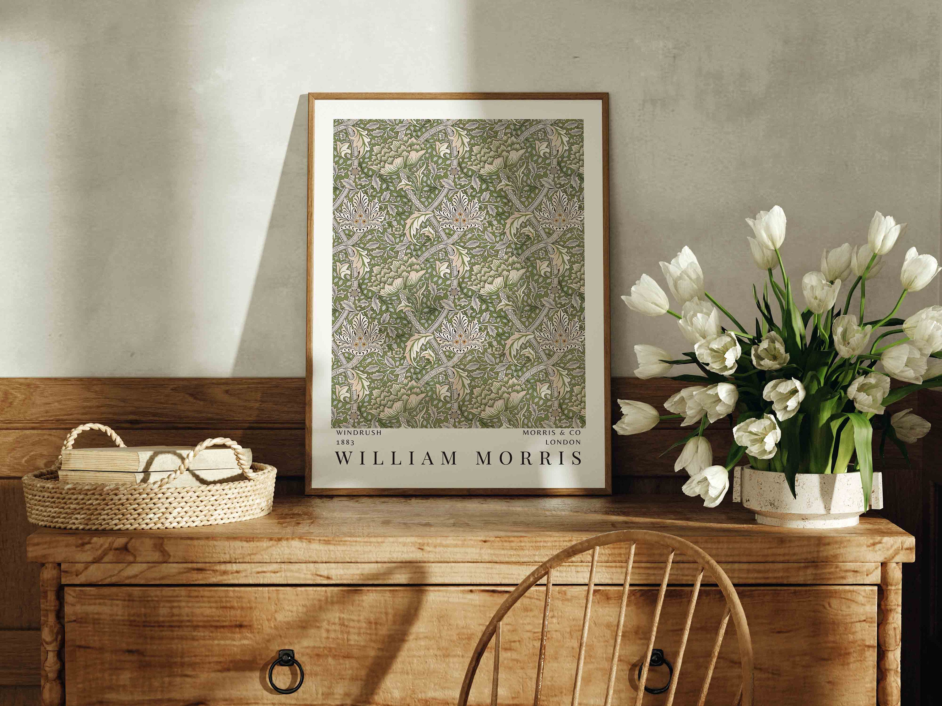 William Morris Print Windrush Pattern Vintage Textile Exhibition Poster ...