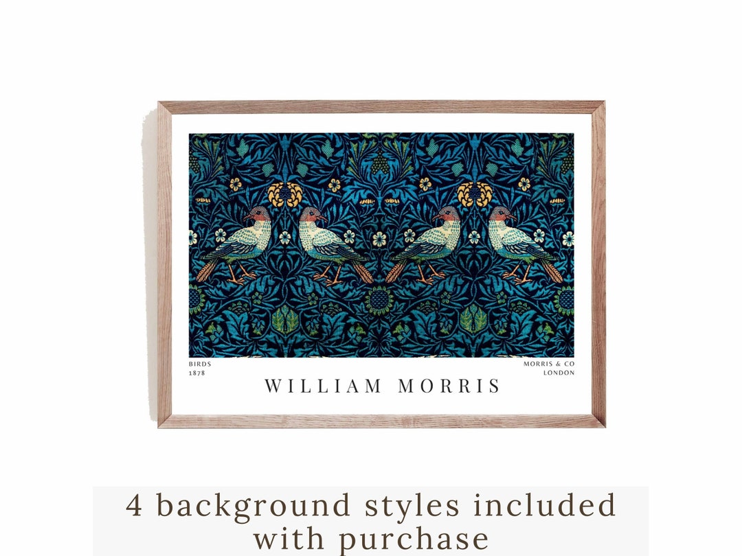 William Morris Bird Print Vintage Textile Pattern Art Exhibition Poster ...