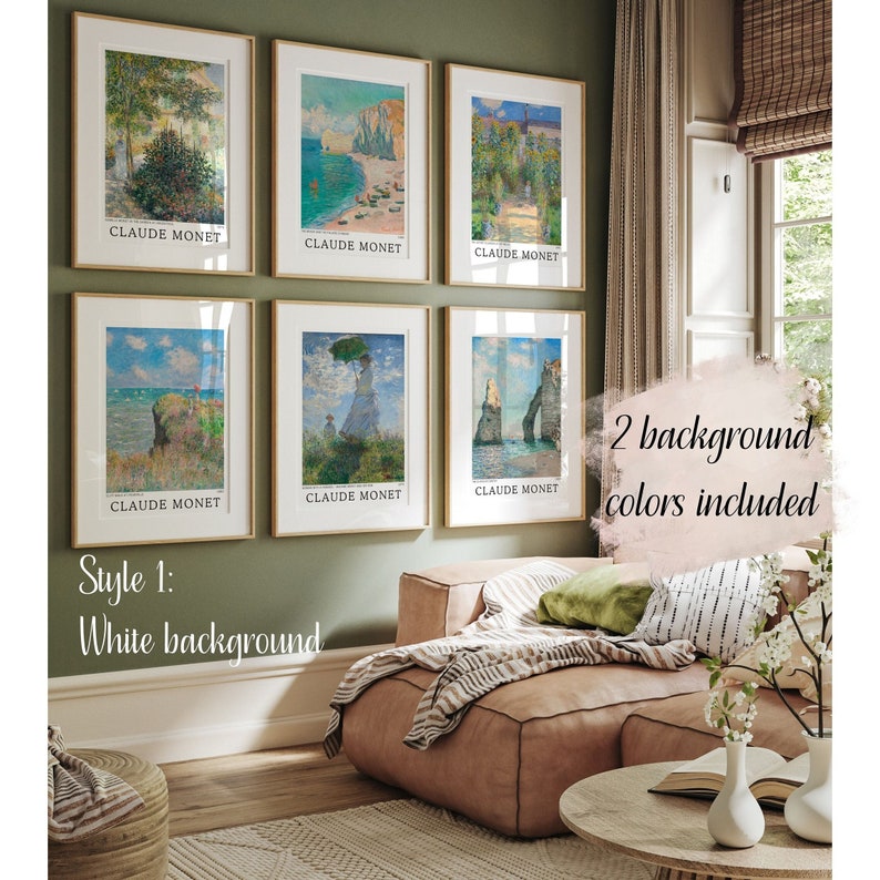 Claude Monet Poster Set of 6 Art Prints Vintage Exhibition - Etsy