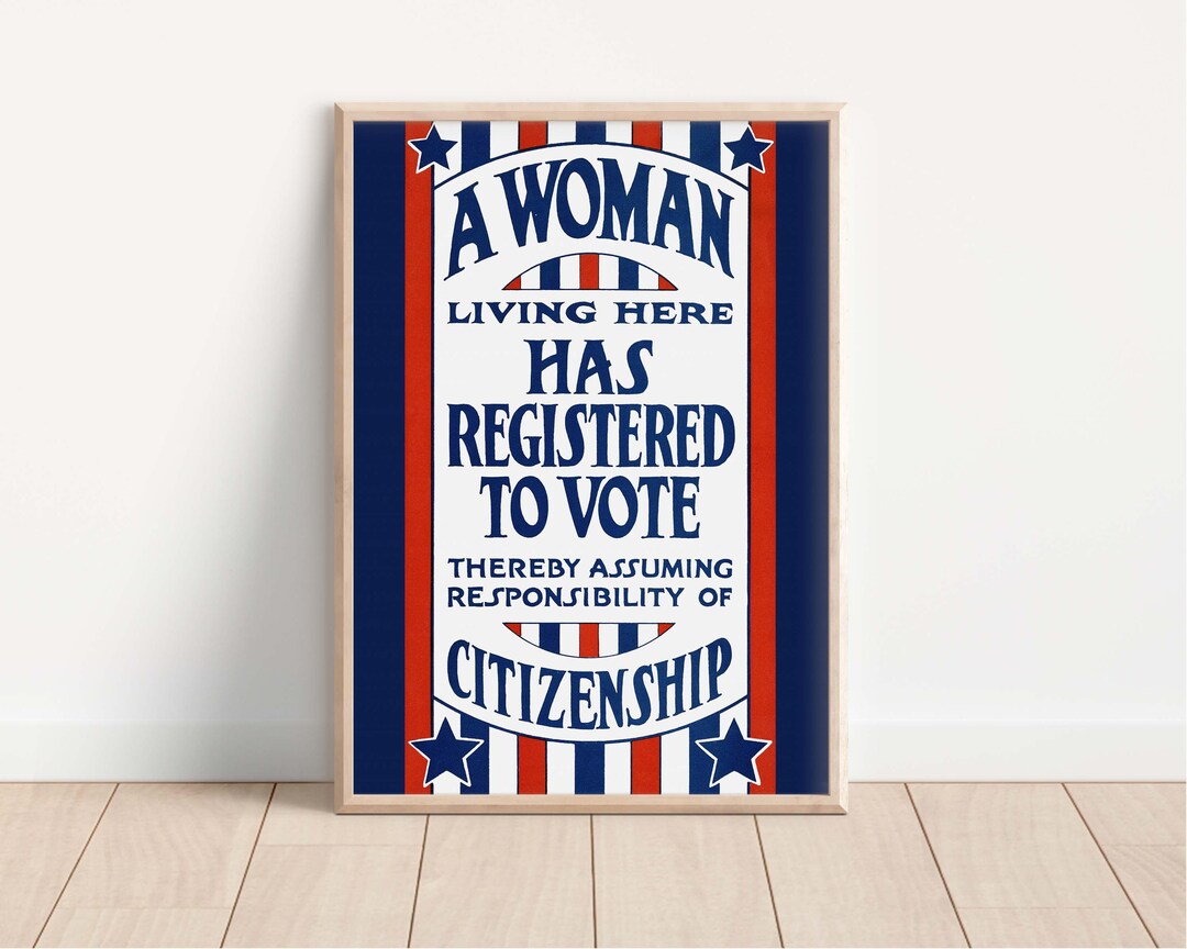 Women's Right to Vote Political Poster American History Wall Art Red ...