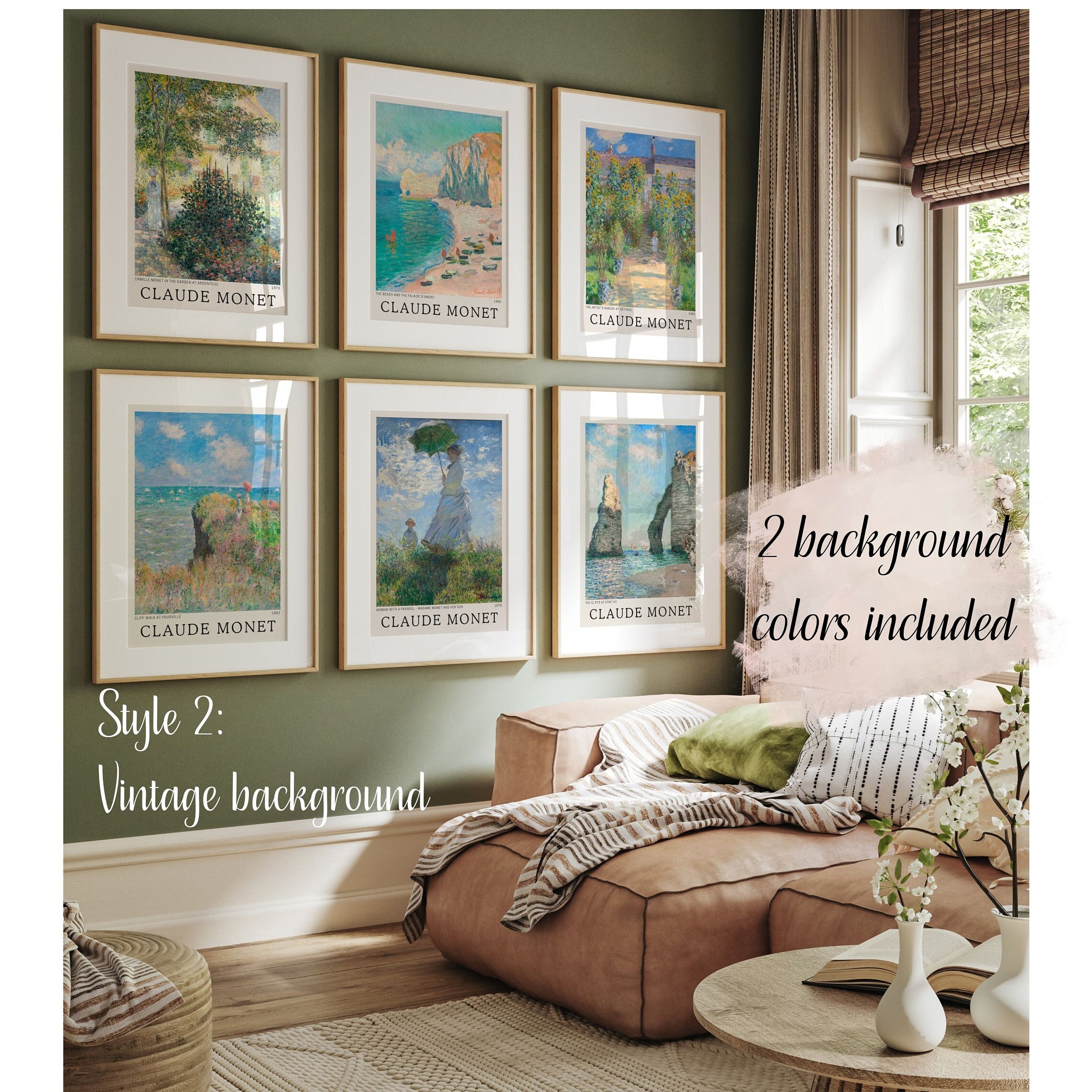 Claude Monet Poster Set of 6 Art Prints Vintage Exhibition - Etsy