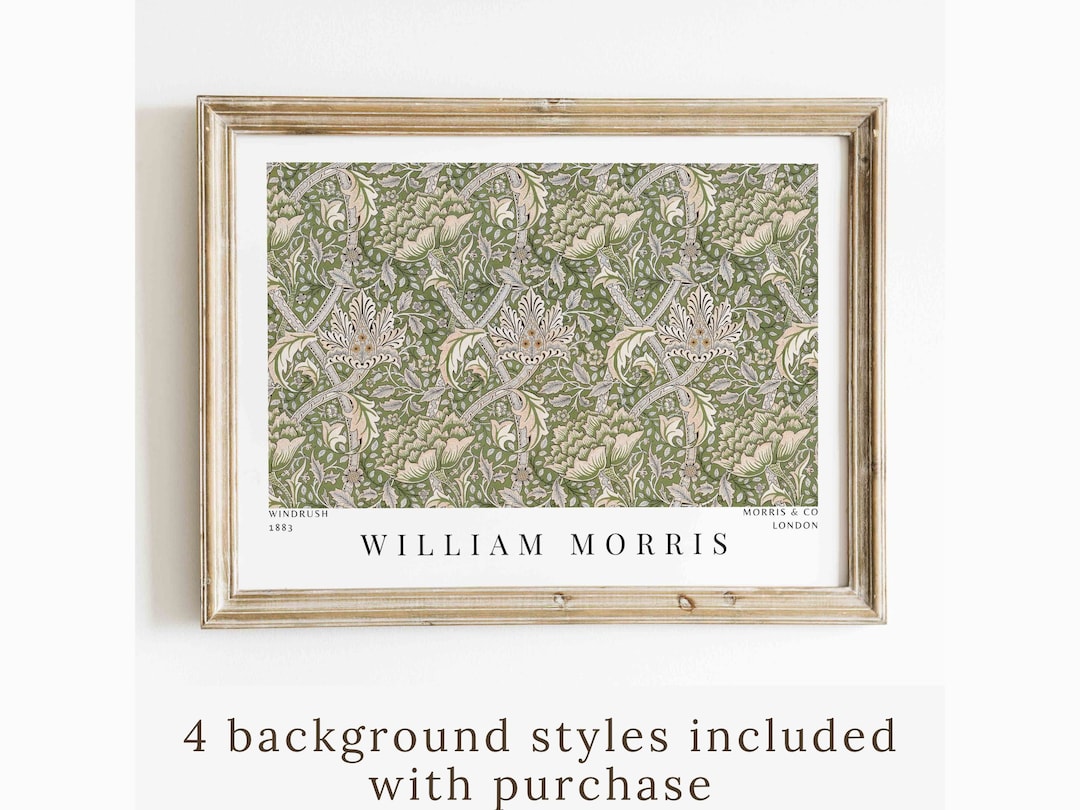 William Morris Horizontal Print Windrush Pattern Vintage Textile ...