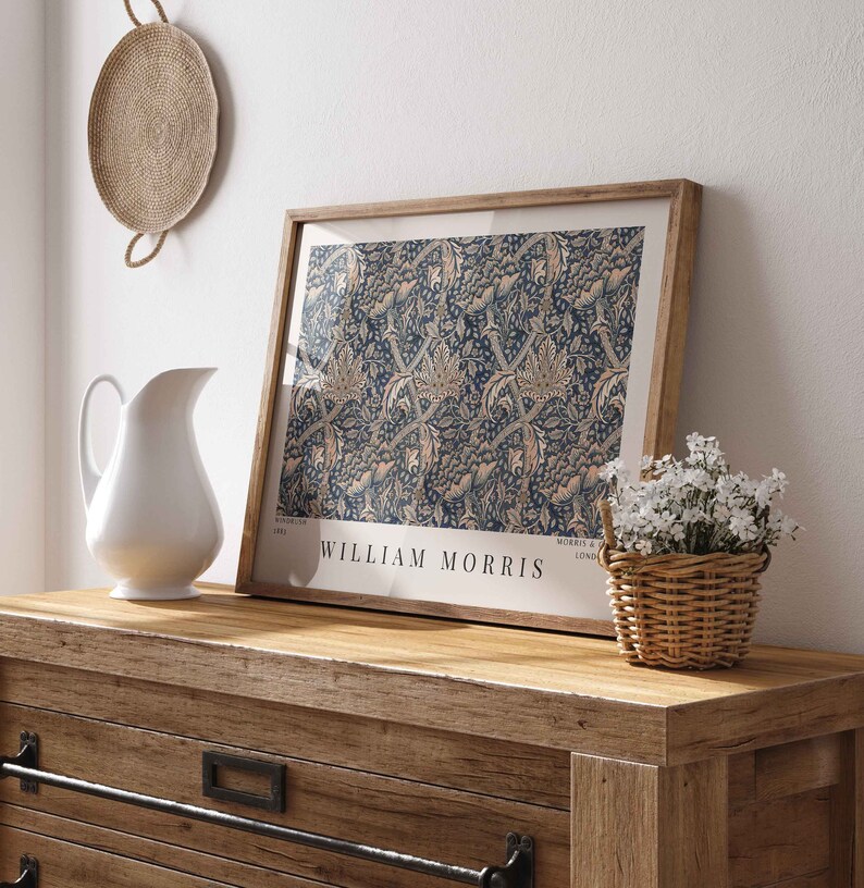 William Morris Horizontal Print Windrush Pattern Vintage Textile ...