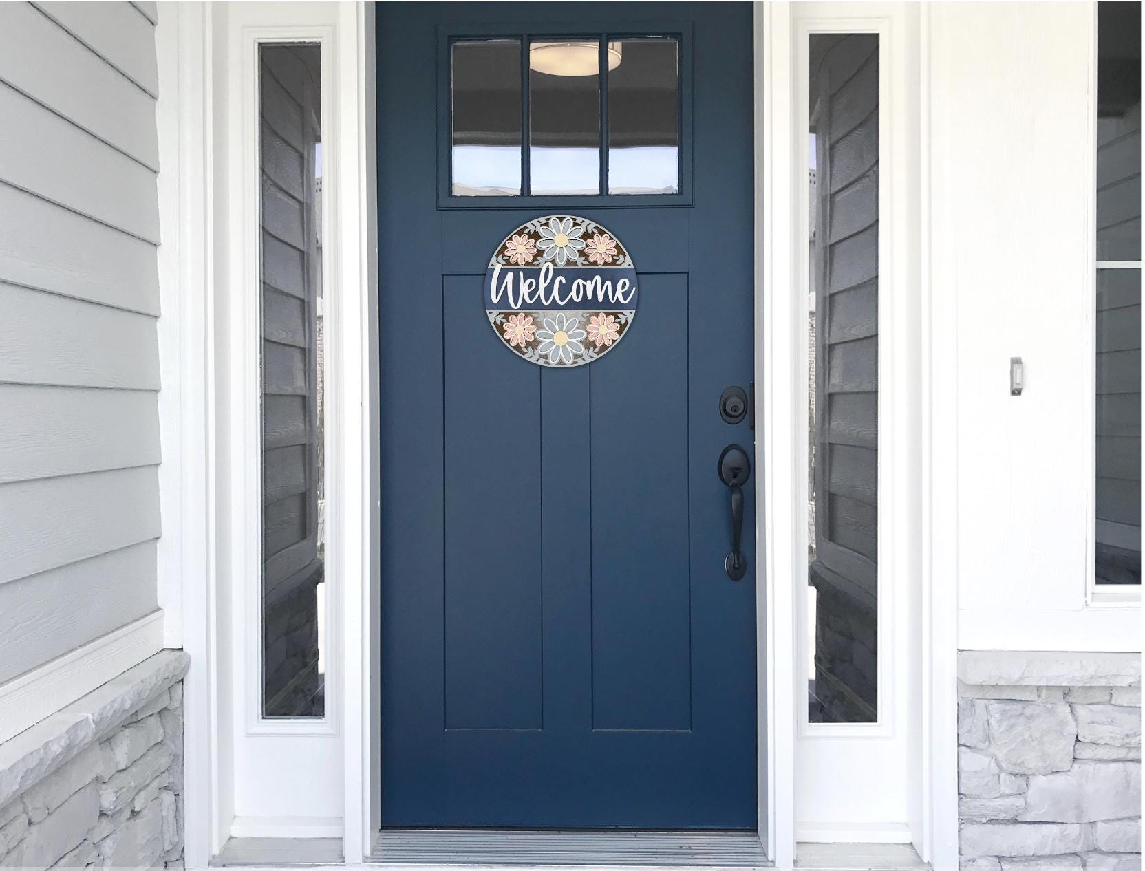 Daisy 'welcome' Wooden Door Sign- Spring Decor - Wall Decor - Etsy