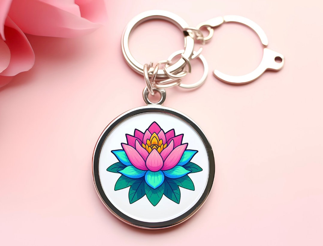 Colorful Digital Art Lotus Flower PNG, SVG - Etsy