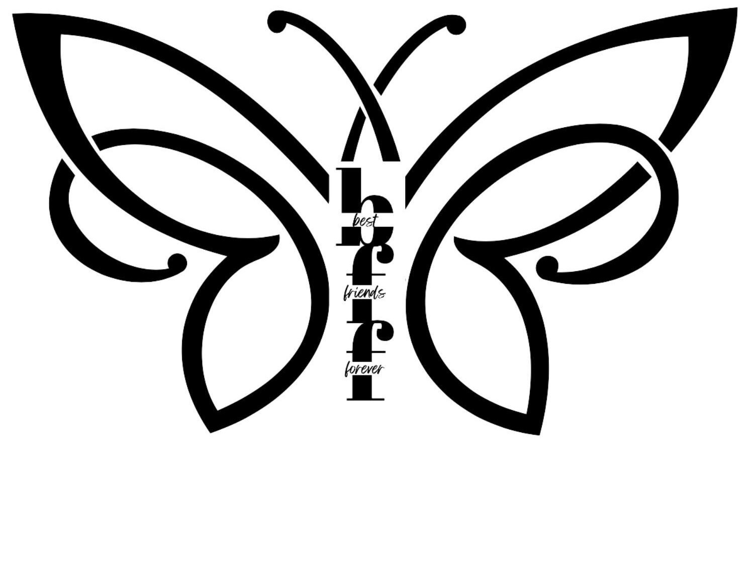 BFF Best Friends Forever Butterfly Digital File svg Png - Etsy