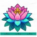 Colorful Digital Art Lotus Flower PNG, SVG - Etsy
