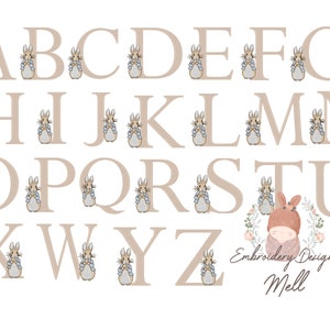 The Tale of Peter Rabbit Alphabet 4 Inch 26 Letters Embroidery Machine ...